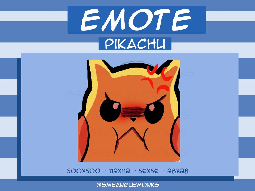 Angry Pikachu Emote Pokemon Emote for Twitch, Discord and Youtube ...