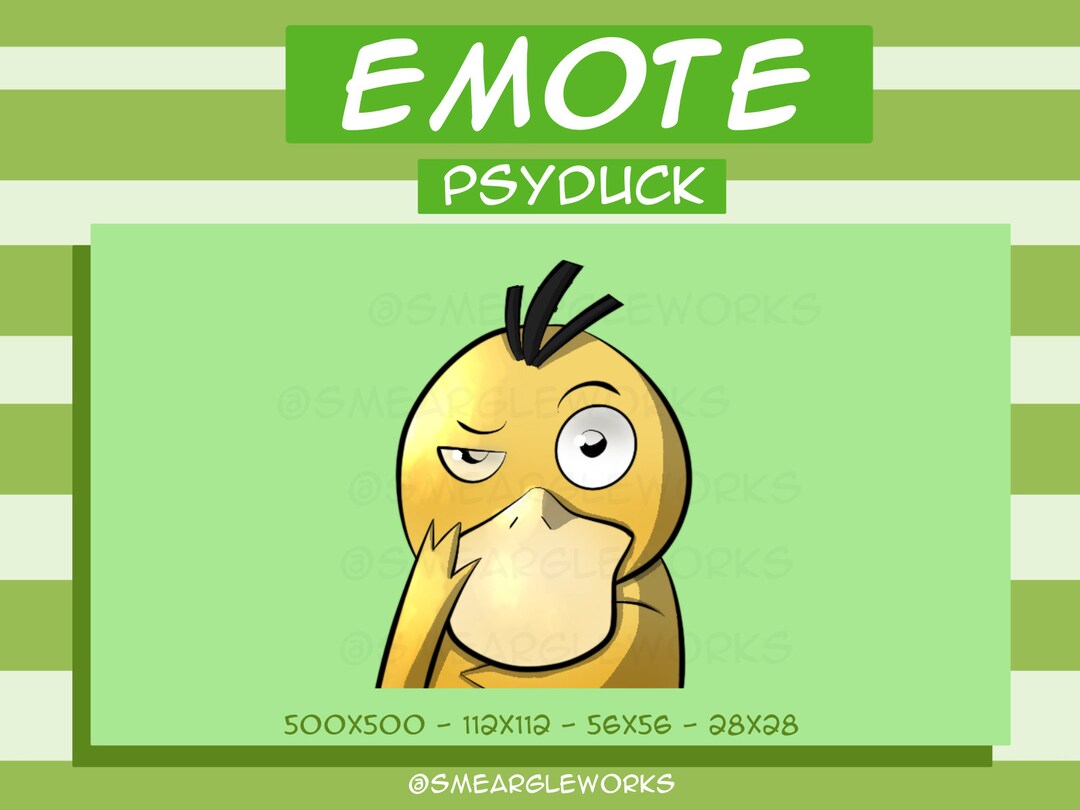 Skeptical Psyduck Emote Pokemon Emote for Twitch, Discord and Youtube ...