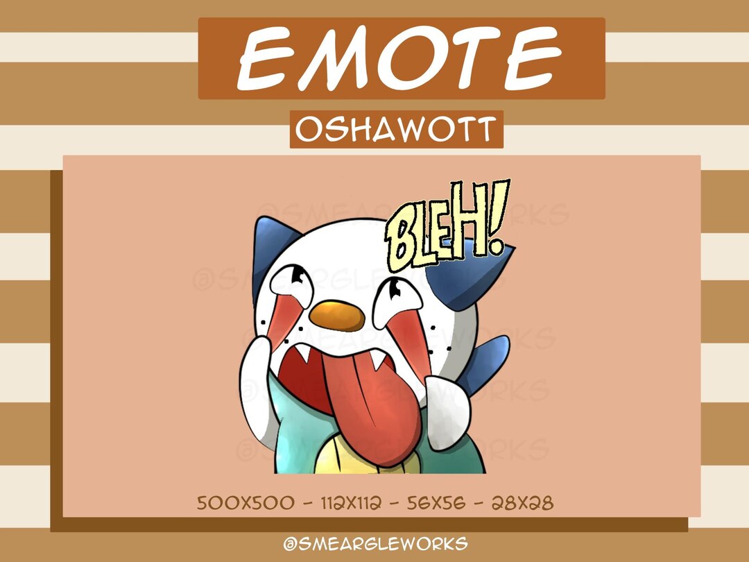 Funny Oshawott Emote Pokemon Emote for Twitch, Discord and Youtube ...