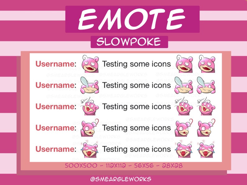 Slowpoke Pokemon Emote Bundle for Twitch, Discord and Youtube Gaming ...