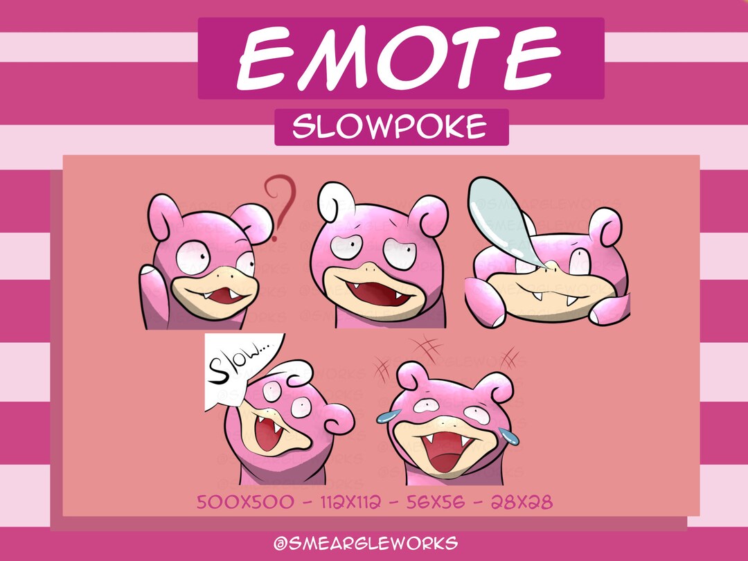 Slowpoke Pokemon Emote Bundle for Twitch, Discord and Youtube Gaming ...
