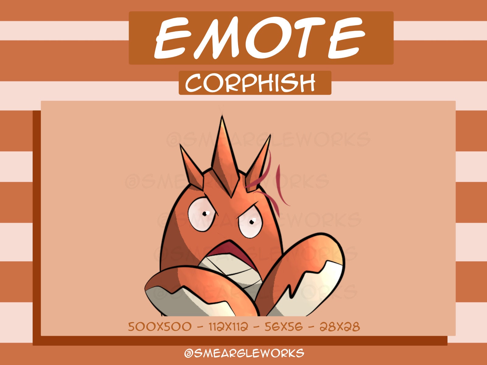 Angry Corphish Emote | Pokemon Emote for Twitch, Discord and Youtube ...
