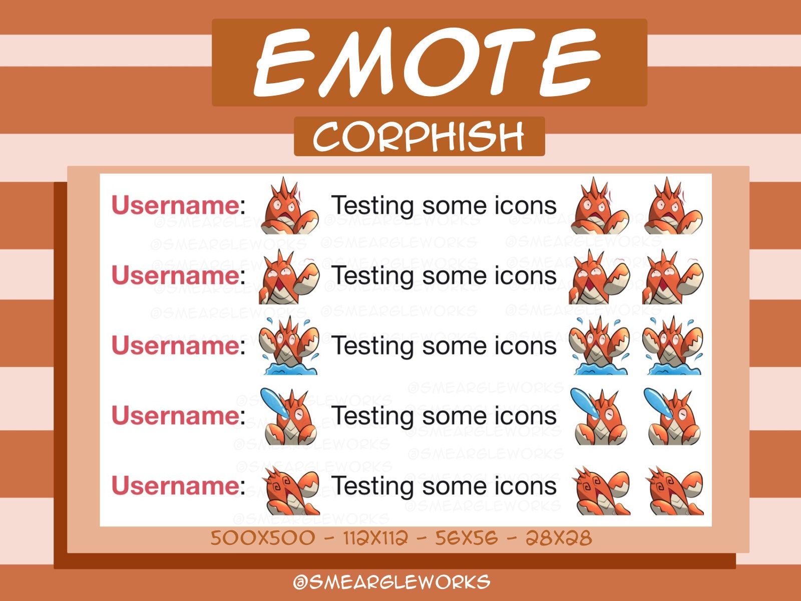 Cute Corphish Pokemon Emote Bundle for Twitch, Discord and Youtube ...