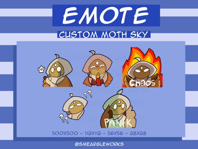 Custom Moth Skykid Emotes: Twitch, Discord, Youtube (digital Download ...