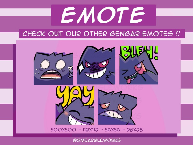 Happy Gengar Emote Pokemon Emote for Twitch, Discord and Youtube Gaming ...