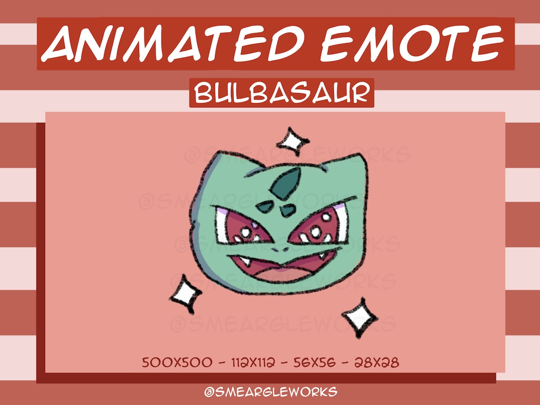 Animated Bulbasaur Emote Pokemon Emote for Twitch, Discord and Youtube ...