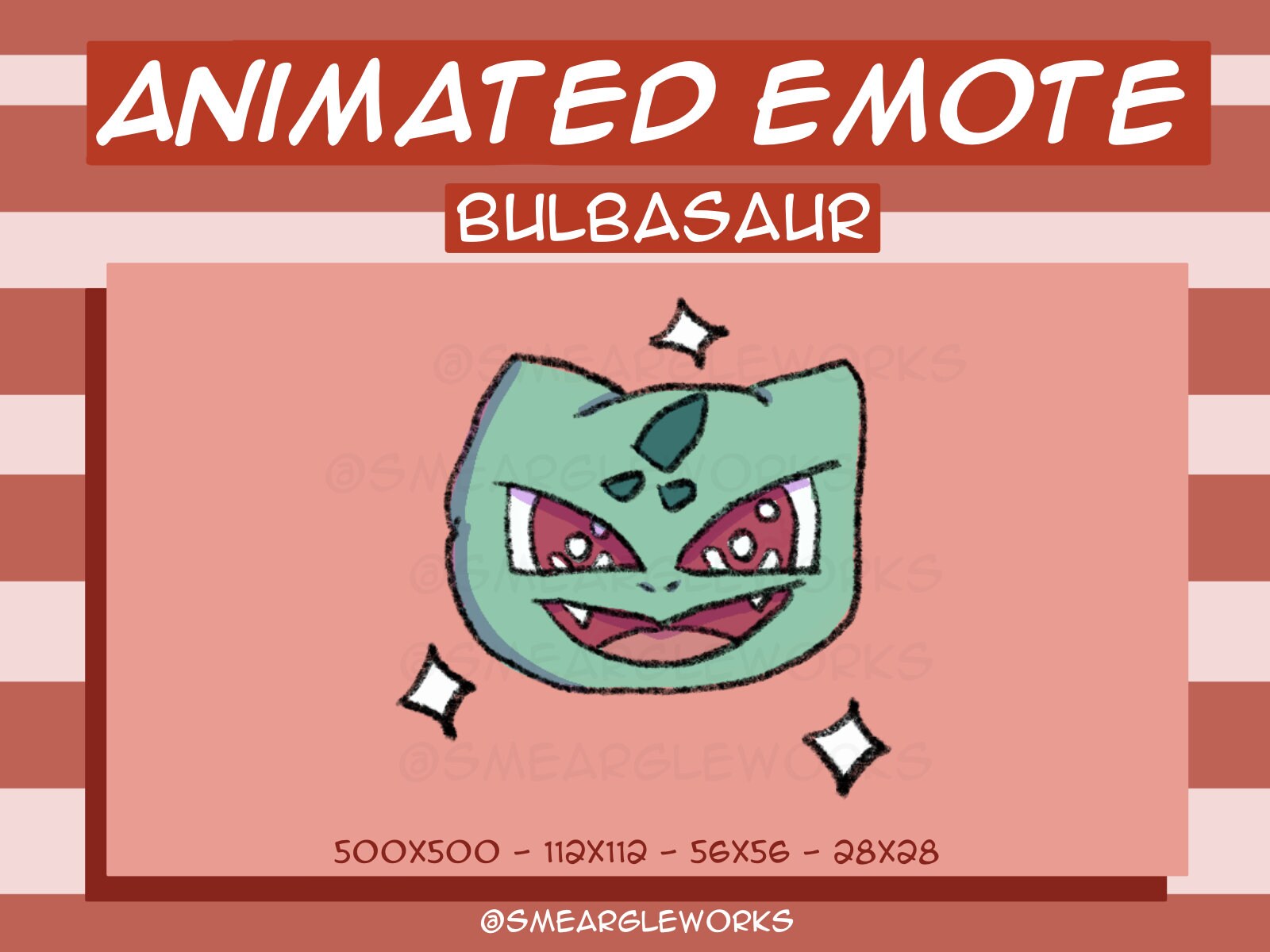 Animated Bulbasaur Emote Pokemon Emote for Twitch, Discord and Youtube ...