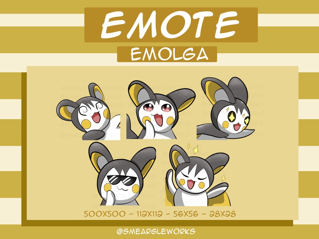 Emolga Pokemon Emote Bundle for Twitch, Discord and Youtube Gaming and ...