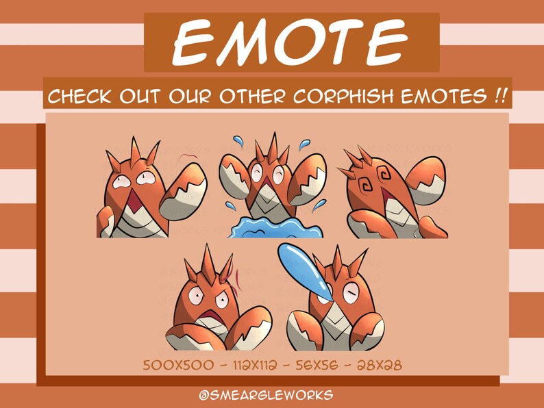 Dizzy Corphish Emote pokemon Emote for Twitch, Discord and Youtube ...