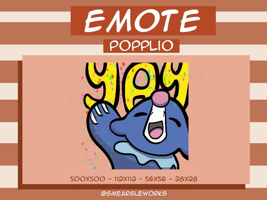 Party Popplio Emote Pokemon Emote for Twitch, Discord and Youtube ...