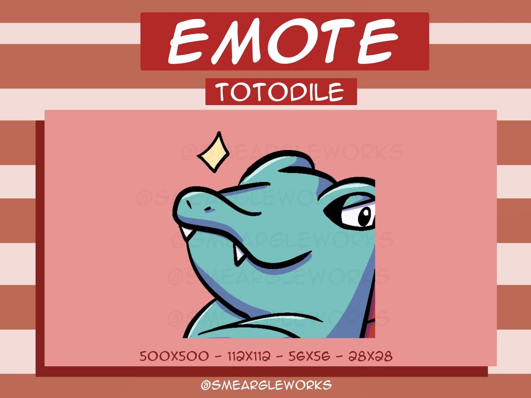 Smug Totodile Emote | Pokemon Emote for Twitch, Discord and Youtube ...