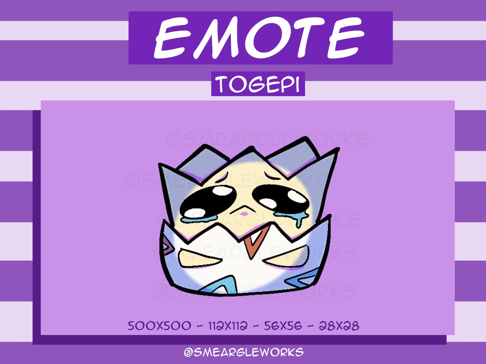 Sad Togepi Emote Pokemon Emote for Twitch, Discord and Youtube Gaming ...