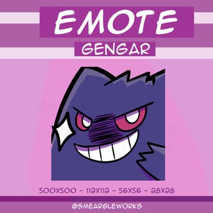 Evil Smirk Gengar Emote | Pokemon Emote for Twitch, Discord and Youtube ...
