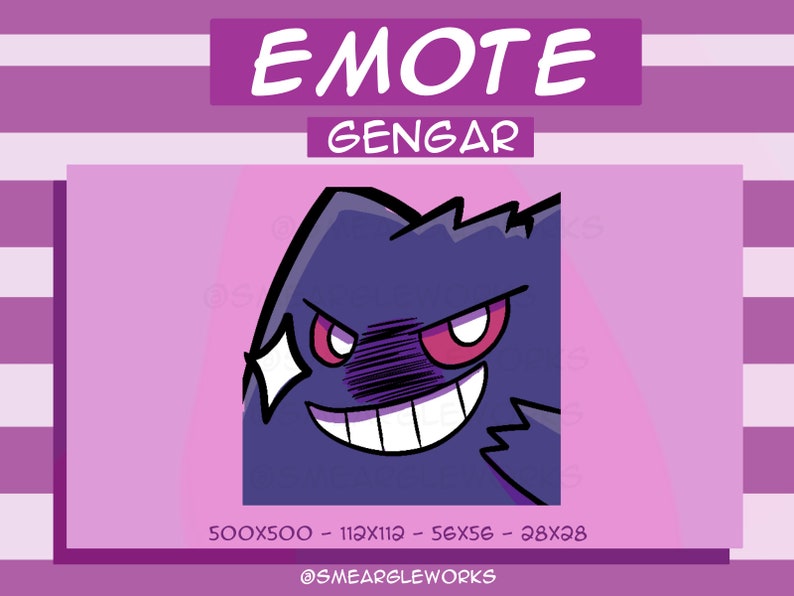 Evil Smirk Gengar Emote | Pokemon Emote for Twitch, Discord and Youtube ...
