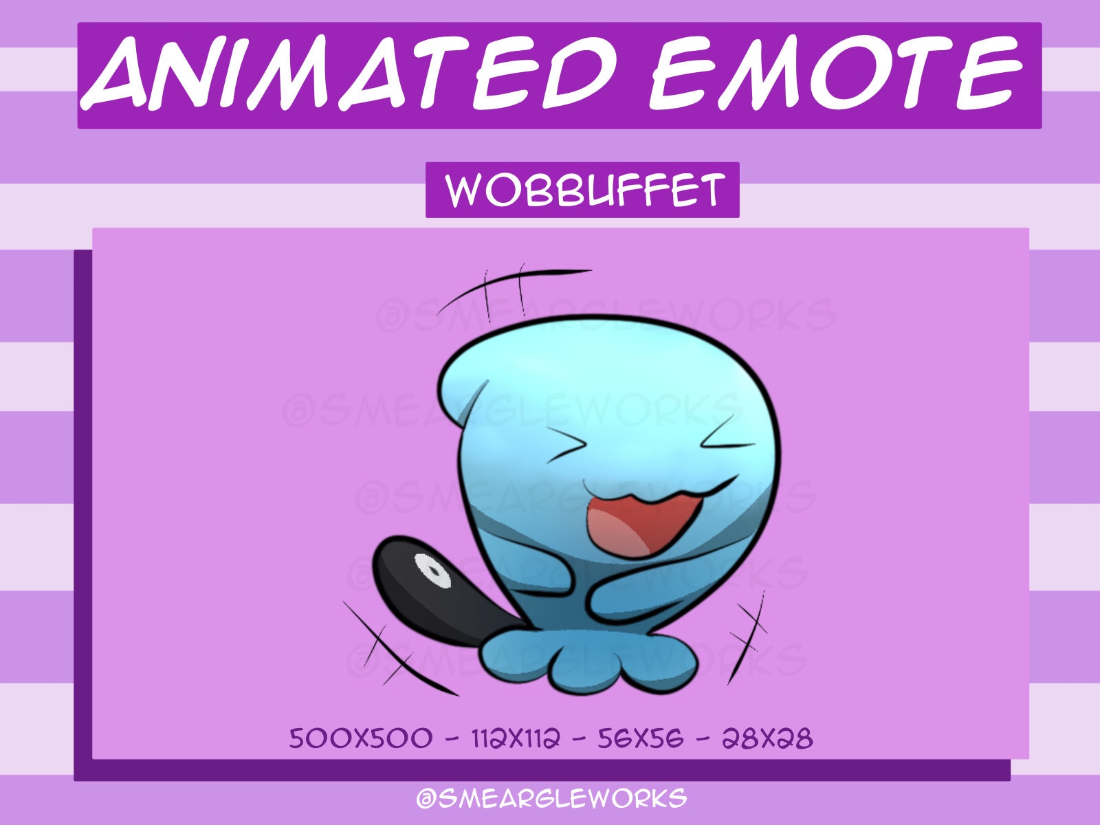 Animated Wobbuffet Laughing Emote Pokemon Emote for Twitch, Discord and ...