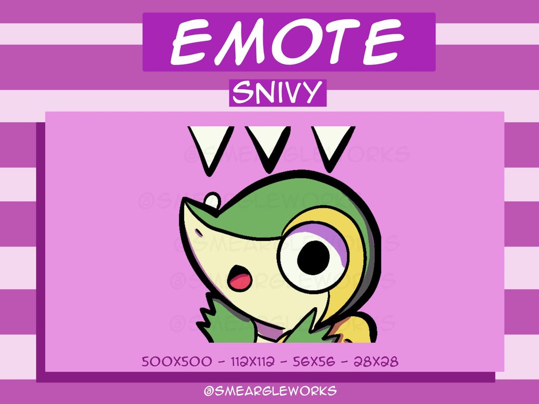 Surprised Snivy Emote | Pokemon Emote for Twitch, Discord and Youtube ...