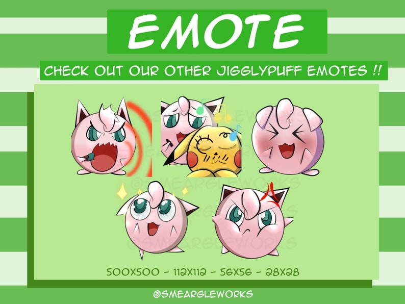 Screaming Jigglypuff Emote Pokemon Emote for Twitch, Discord and ...