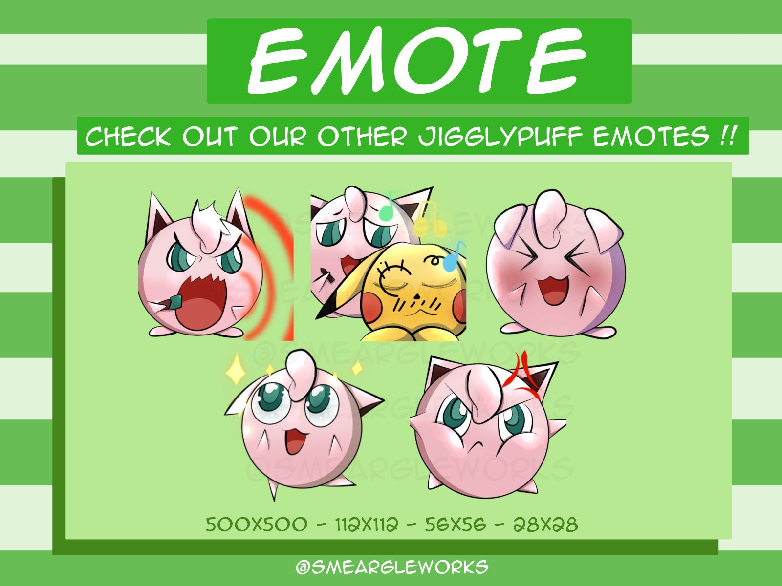 Screaming Jigglypuff Emote Pokemon Emote for Twitch, Discord and ...