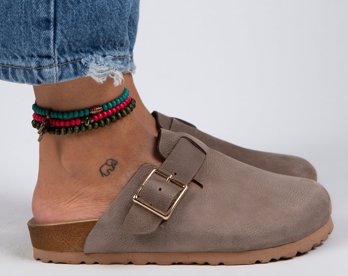 Raar Wear Zeta Leather Clog for Women, Mink Leather Clog for Women ...