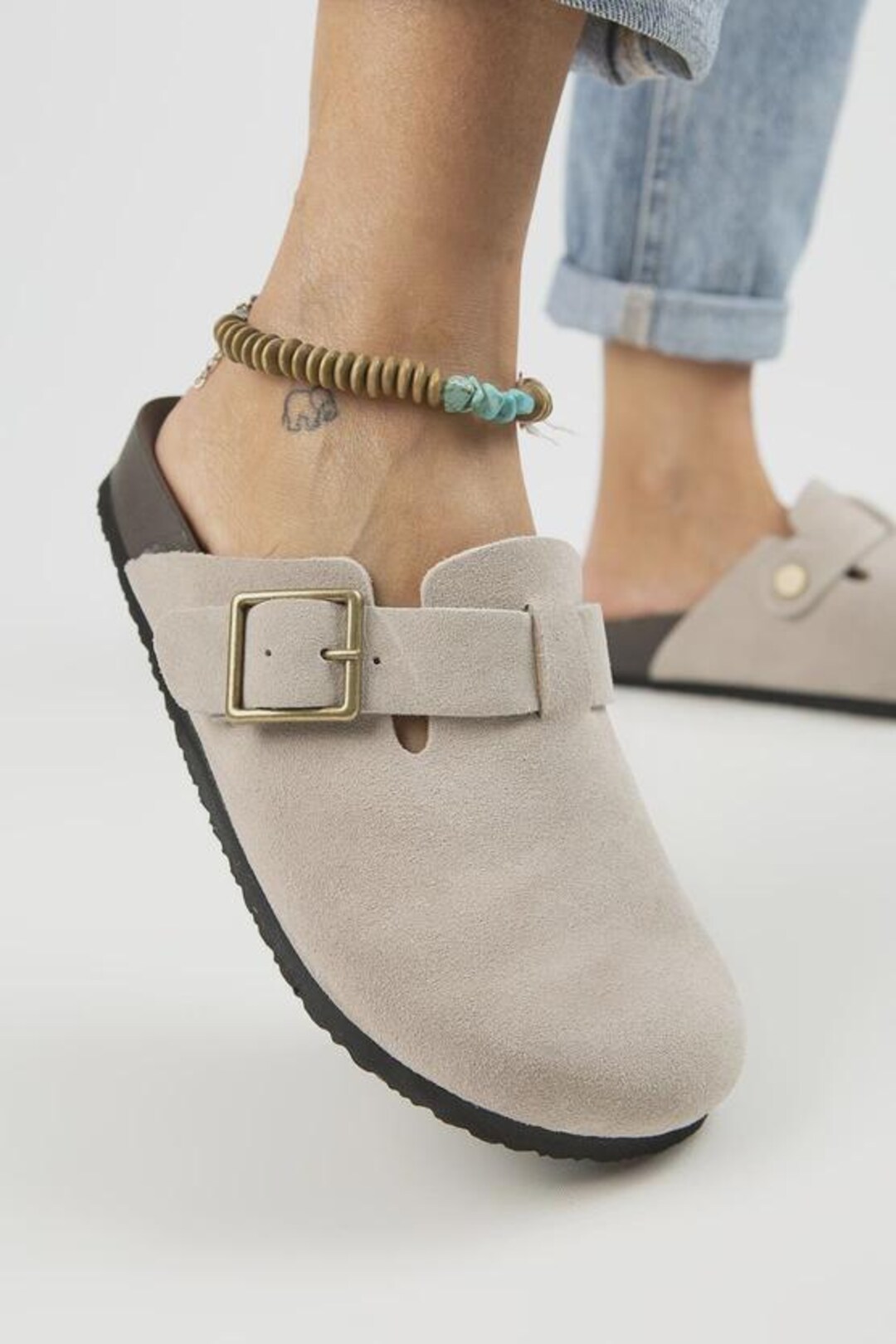 Manijero - Zeta 2 Beige Leather Clogs, Handmade Clogs for Women, Women ...