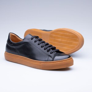 Raar Wear Geon Black Leather Sneaker for Men, Handmade Leather Sneakers ...