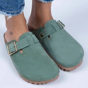 Leather Clogs Sandals for Women, Suede Leather Clogs for Women ...