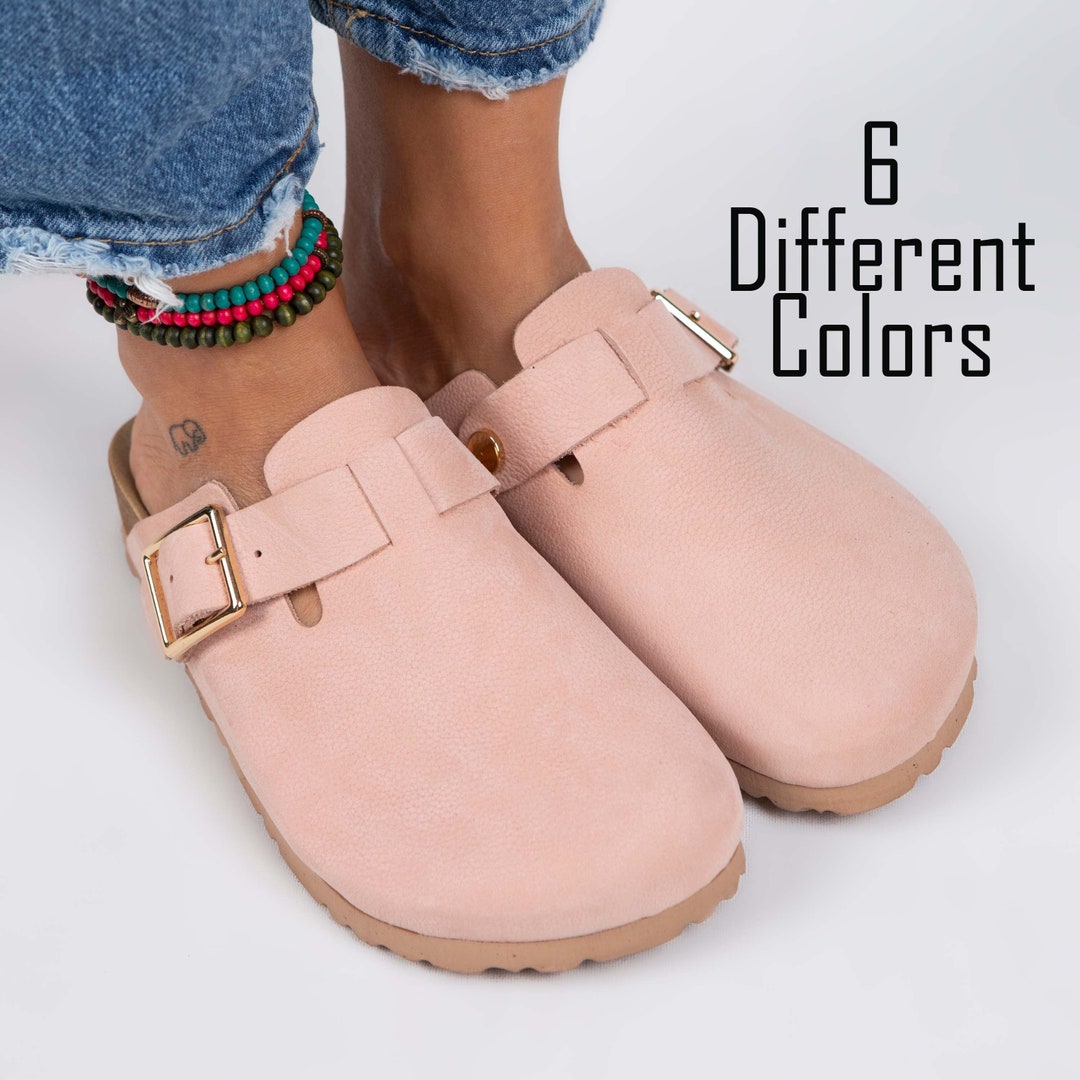 Leather Clogs Sandals for Women, Suede Leather Clogs for Women ...