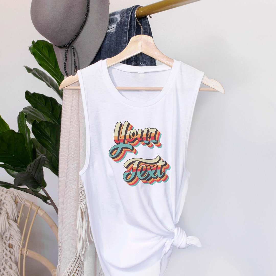 Custom Muscle Tank, Personalized Tank Top, Custom Women Tank, Retro ...