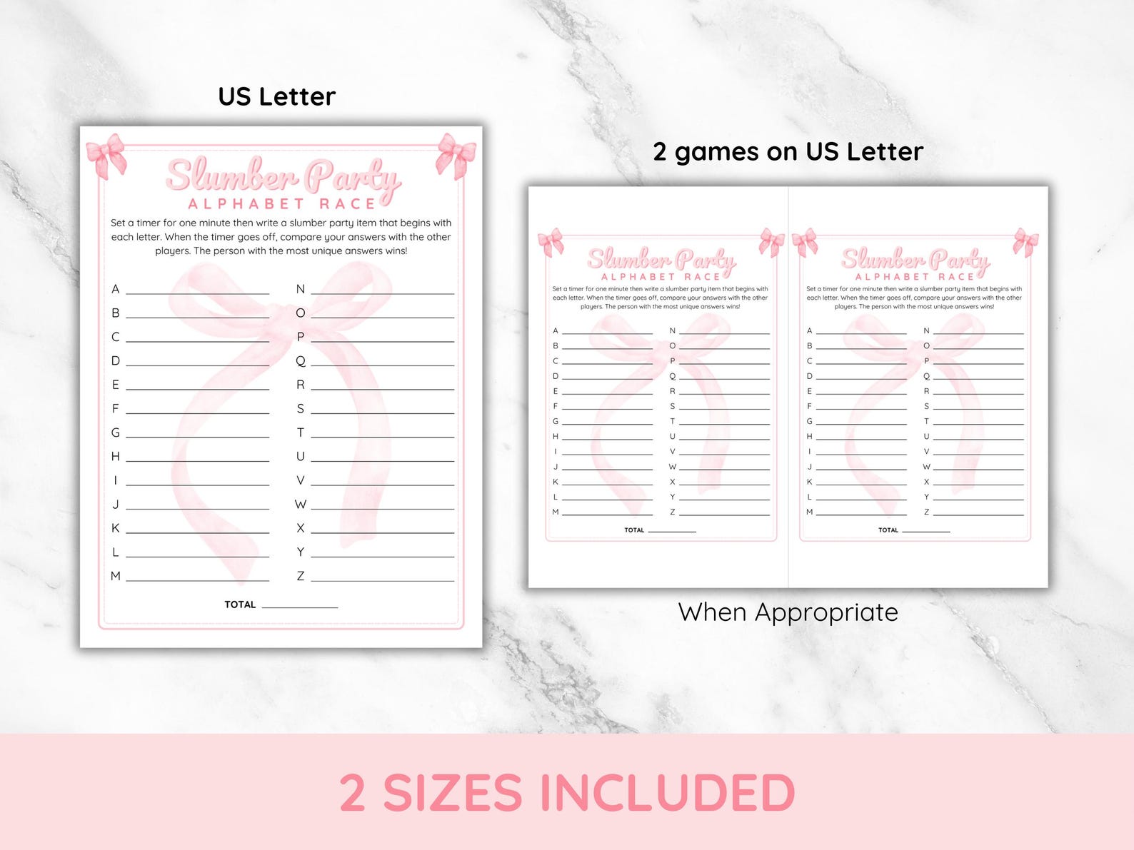 Slumber Party Sleepover Kit, Printable Slumber Party Games, 10th ...