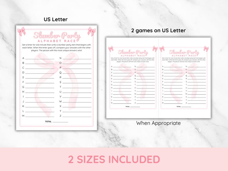 Slumber Party Sleepover Kit, Printable Slumber Party Games, 10th ...