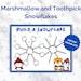 Marshmallow and Toothpick Snowflakes Activity Printable Game for ...