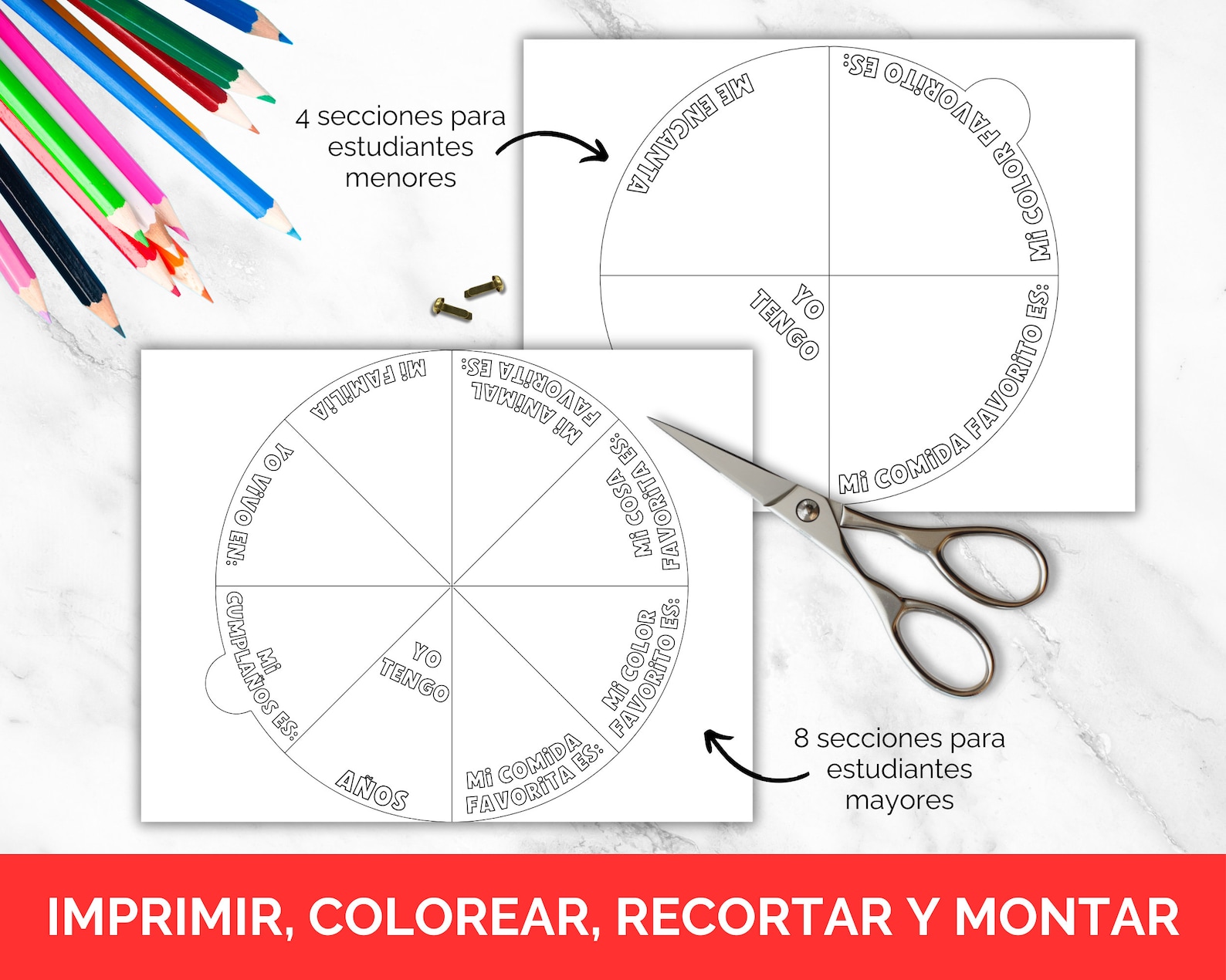 Todo Sobre Mi, Spanish All About Me Spinner Wheel Activity, Back to ...