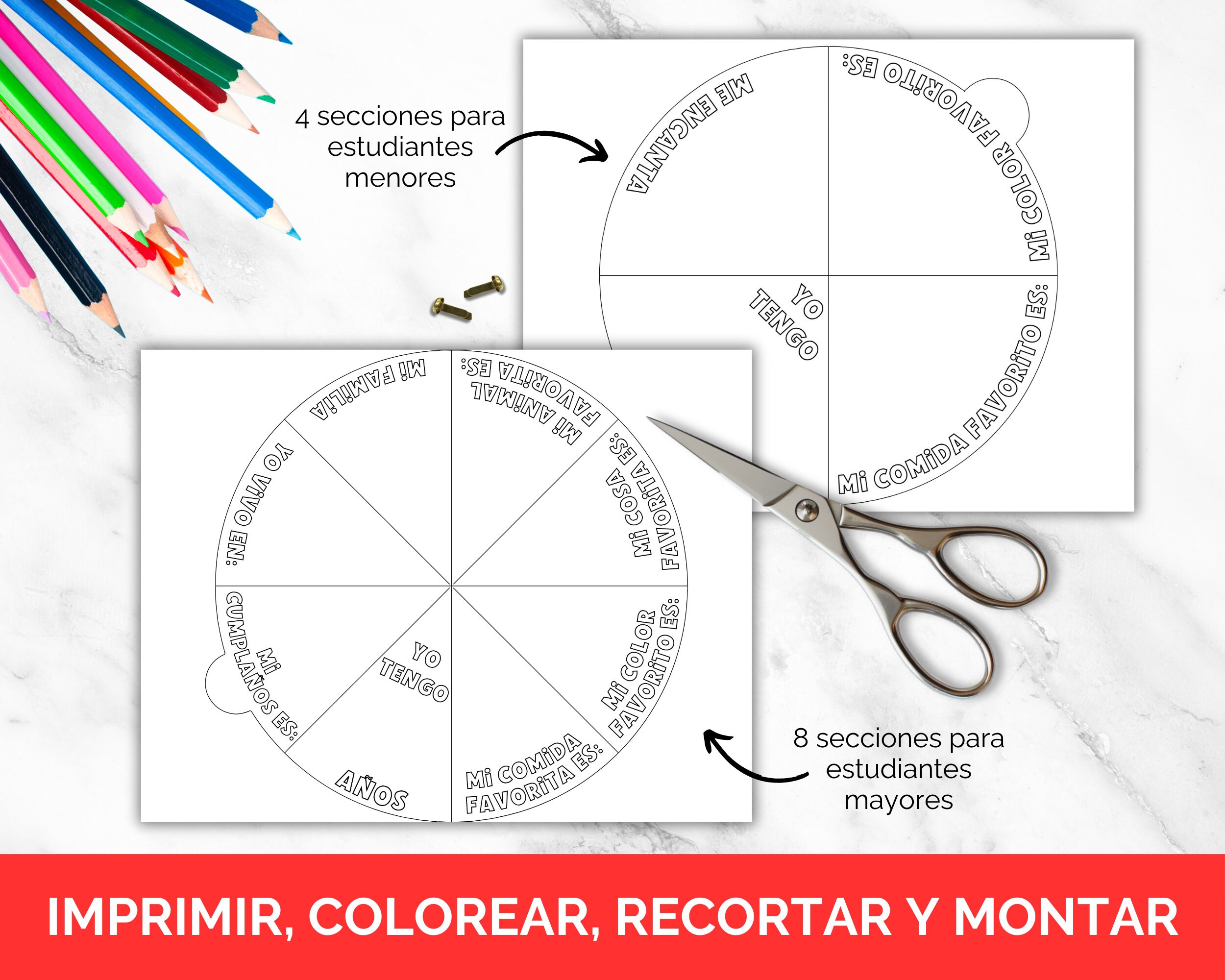 Todo Sobre Mi, Spanish All About Me Spinner Wheel Activity, Back to ...