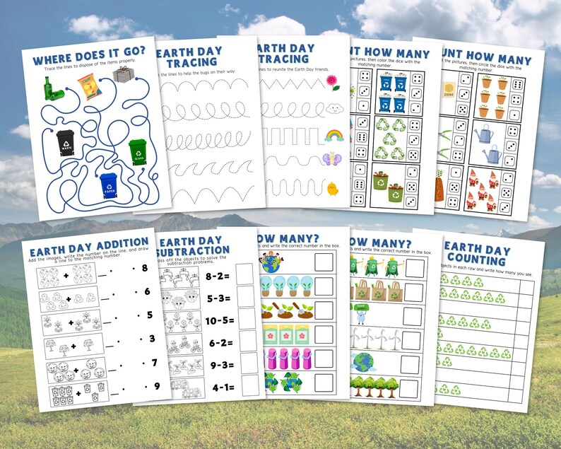 Earth Day Activity Pack, Printable Earth Day Kids Activities, Preschool ...