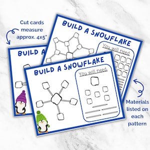 Marshmallow and Toothpick Snowflakes Activity Printable Game for ...