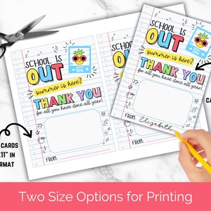 Teacher Appreciation Gift Card Holder, School is Out Gift, Printable ...