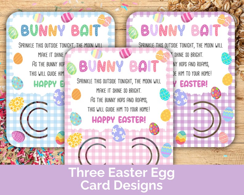 Easter Bunny Bait Card, Printable Bunny Food, Easter Bunny Treat Topper ...
