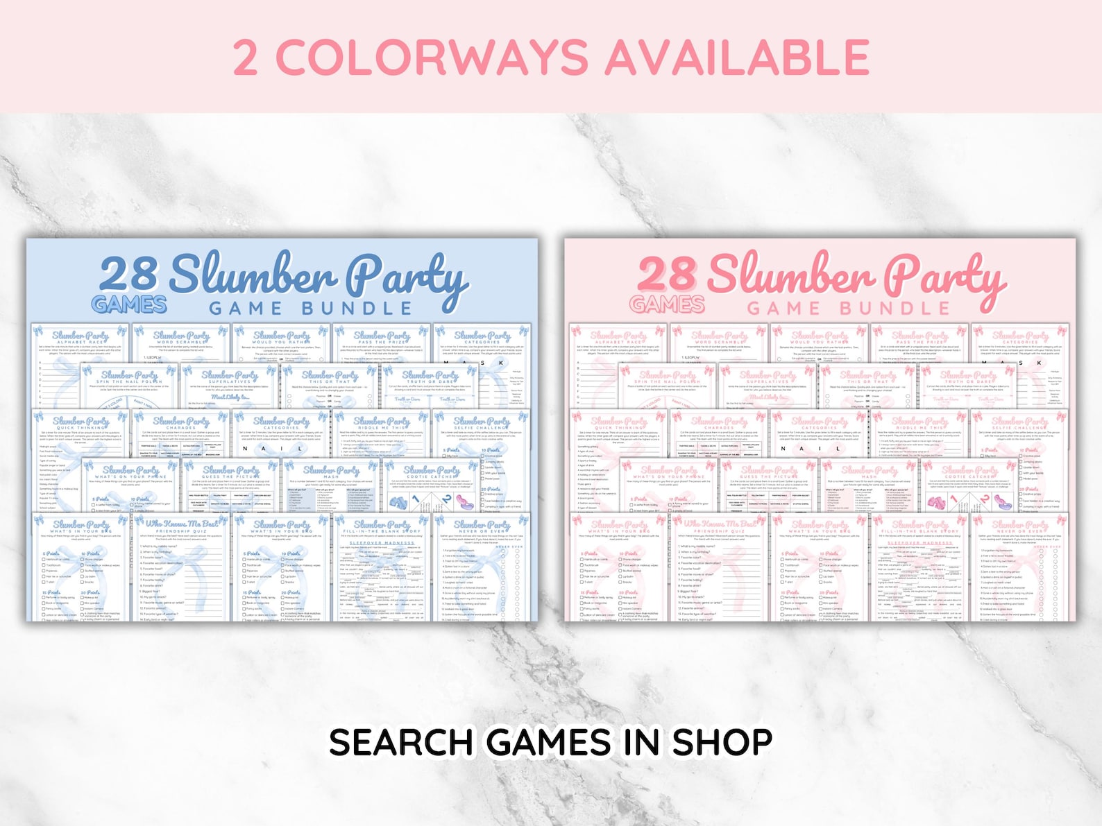 Slumber Party Sleepover Kit, Printable Slumber Party Games, 10th ...