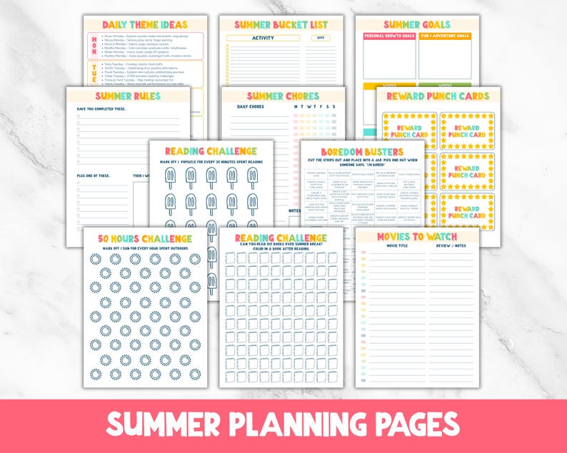 Summer Camp at Home Planner, DIY Summer Break Activities, Summer Camp ...