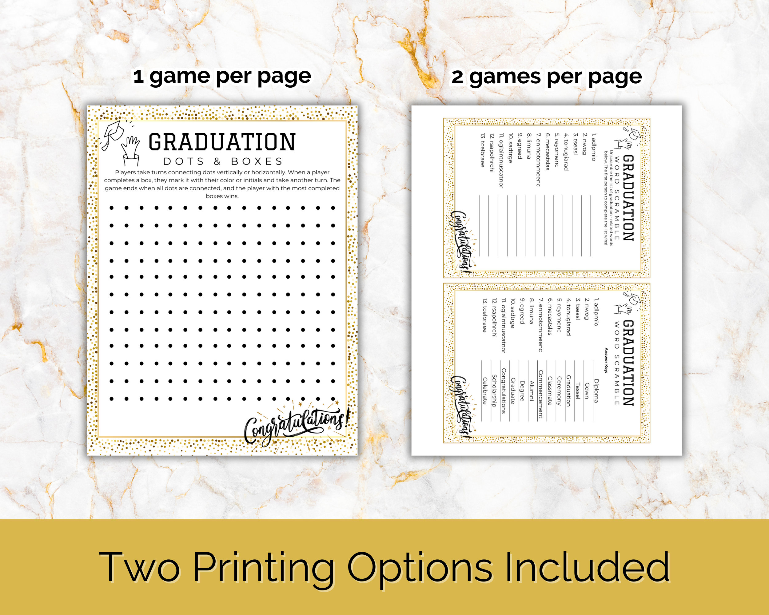 2025/2026 Graduation Party Games Bundle, Printable Grad Celebration ...