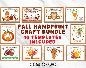 Halloween Handprint Craft Bundle, Fall Handprint Art Printable for ...