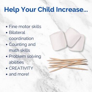 Marshmallow and Toothpick Snowflakes Activity Printable Game for ...