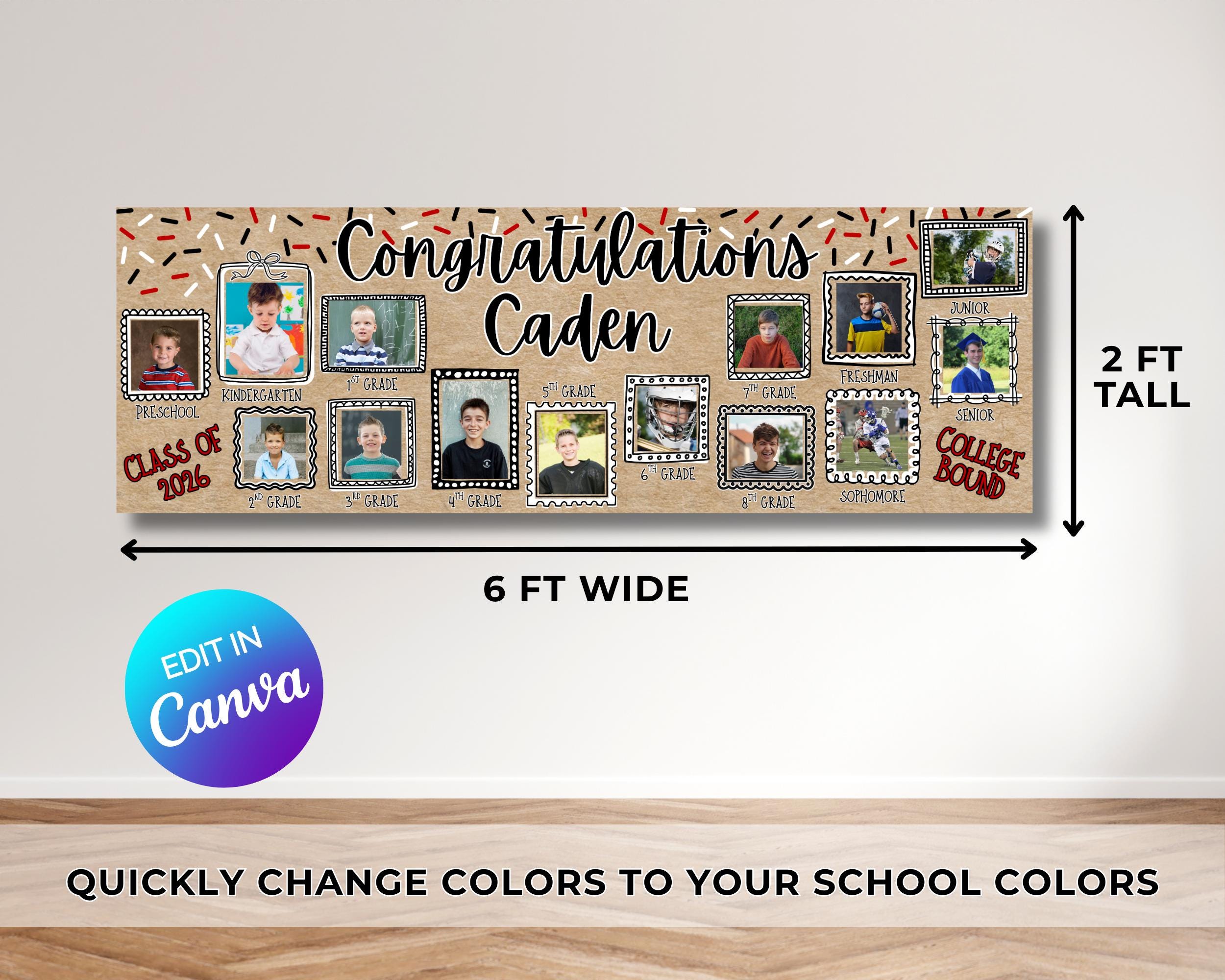 2026 Graduation Banner, Printable Graduation Walgreens Banner, Editable ...