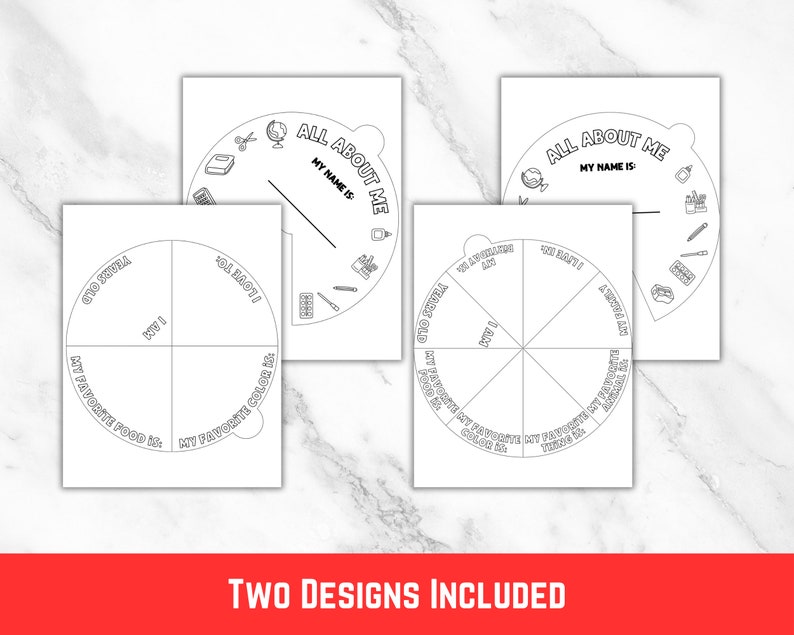 All About Me Spinner Wheel Activity, Back to School Coloring Sheet ...
