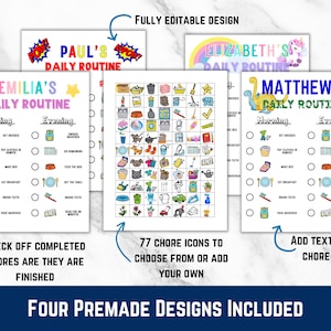 Visual Chore Chart Printable Chore Chart Visual Schedule for Kids Kids ...