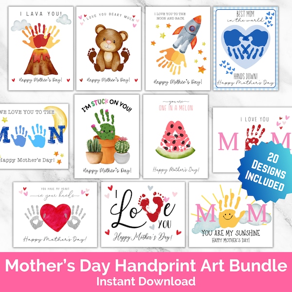 Mothers Day Handprint Art - Etsy