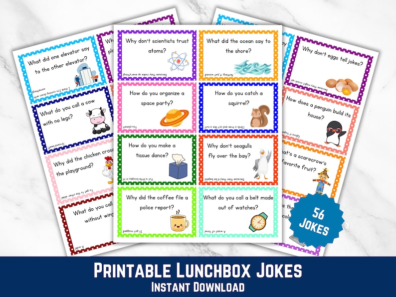 Printable Lunchbox Jokes, Lunch Box Notes for Kids, Lunch Box Jokes ...