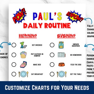 Visual Chore Chart Printable Chore Chart Visual Schedule for Kids Kids ...