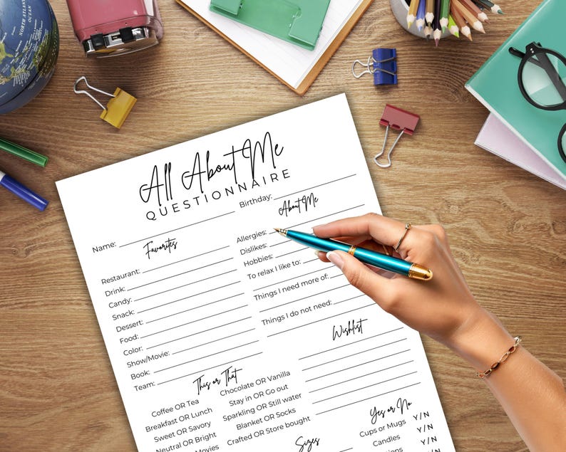 Team Building Get to Know Your Staff Questionnaire Printable, Employee ...