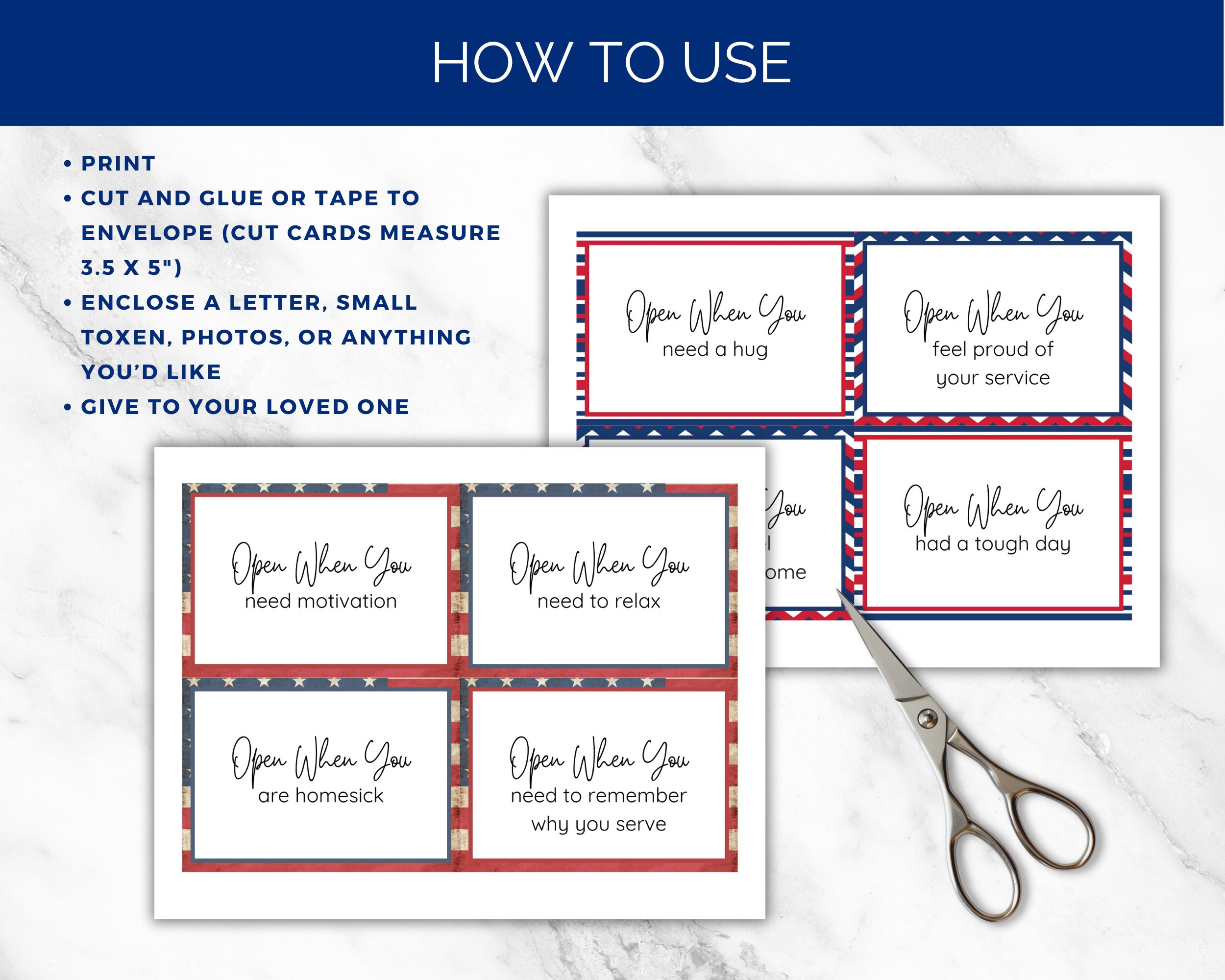 Open When Envelopes for Military, Printable Open When Letters Military ...